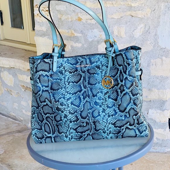 Michael Kors | Bags | Nwt Michael Kors Snake Print Embossed Leather Bag ...